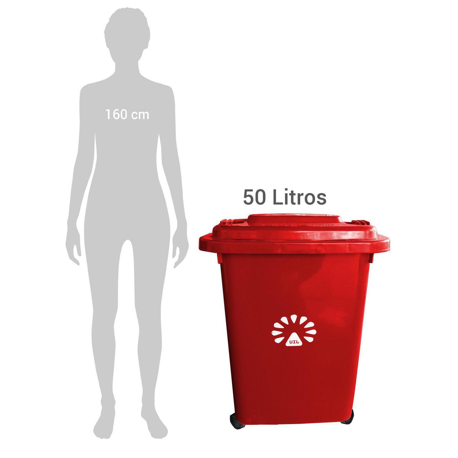 Basurero 50 Litros Rojo | Sodimac - Falabella