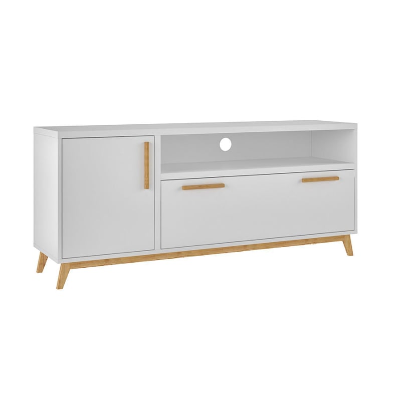 Rack Tv 52" 2PtasBlanco-Roble MDP58,5x135,2x35,1cm | Sodimac - Falabella
