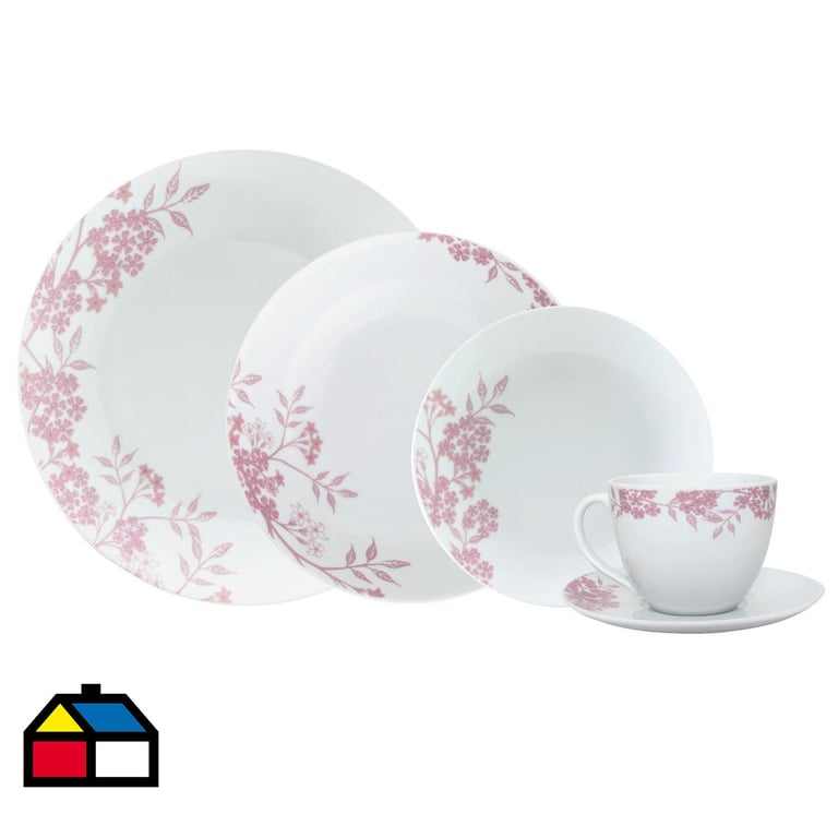 Juego de Loza 30 Piezas Porcelana Florencia Blanco | Sodimac - Falabella