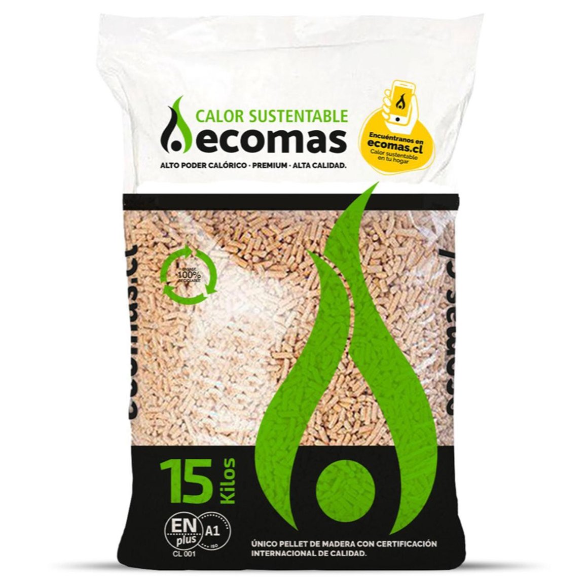 Pellet de madera 15 kg | Sodimac - Falabella