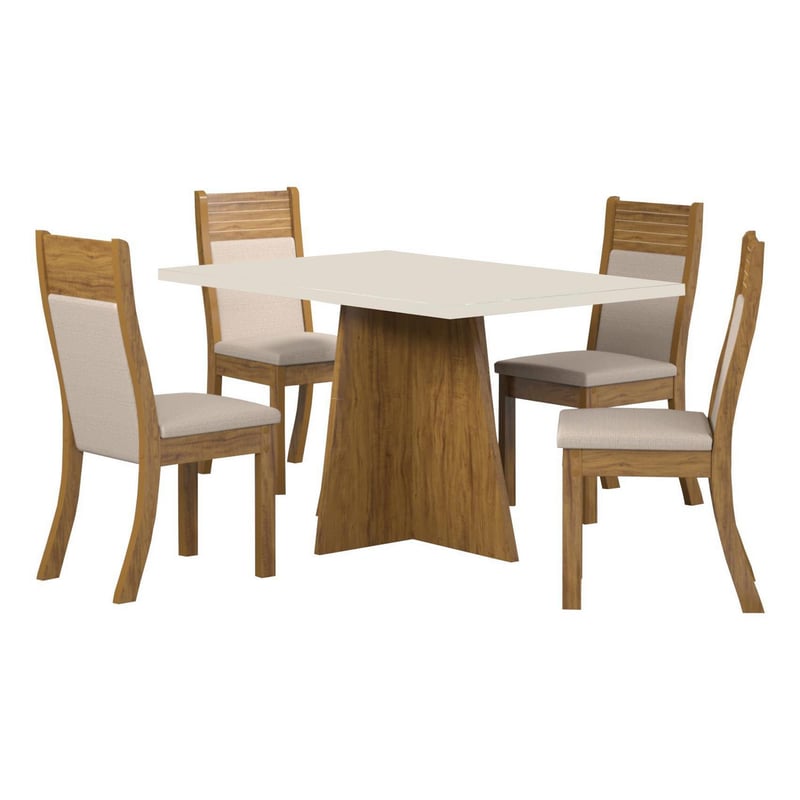 Juego de Comedor Veron 4 Sillas Mesa Rectangular 80x78.1x120 cm Café ...