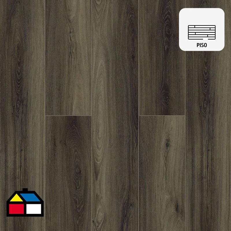 Piso vinilico 5 mm 22.9x151.1 cm IGUAZU DARK BROWN PLUS Café 2.076 m2 ...