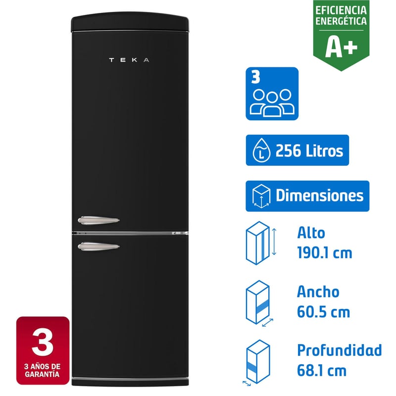Refrigerador Bottom Freezer No Frost 256 Litros Negro RBF 78615 RTR ...