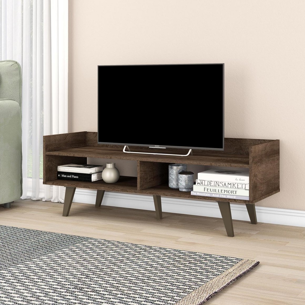 Rack TV 2 nichos rústico | Sodimac - Falabella