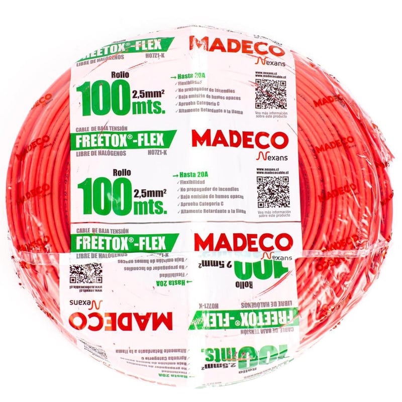 Cable libre de halógenos (H07Z1K) 2,5 mm2 100 m rojo | Sodimac - Falabella