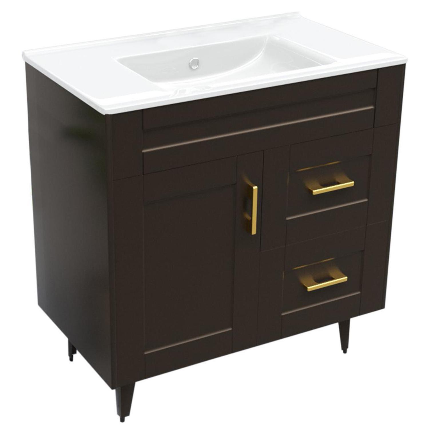 Kit mueble vanitorio Deluxe 80SK P café 80 cm | Sodimac - Falabella