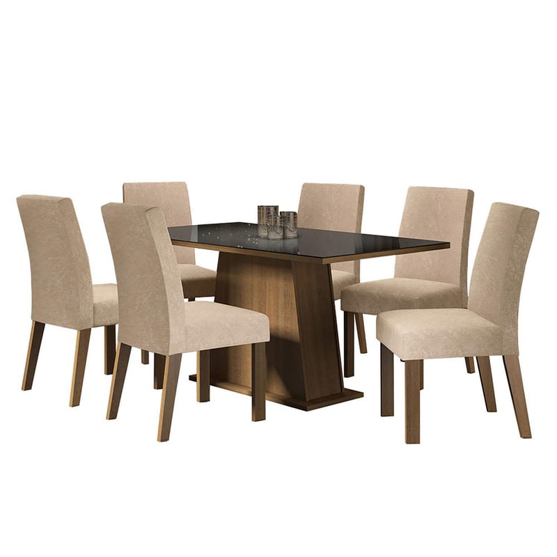 Comedor Gian 6 Sillas Mesa Rectangular 90x80x160 cm Café | Sodimac ...