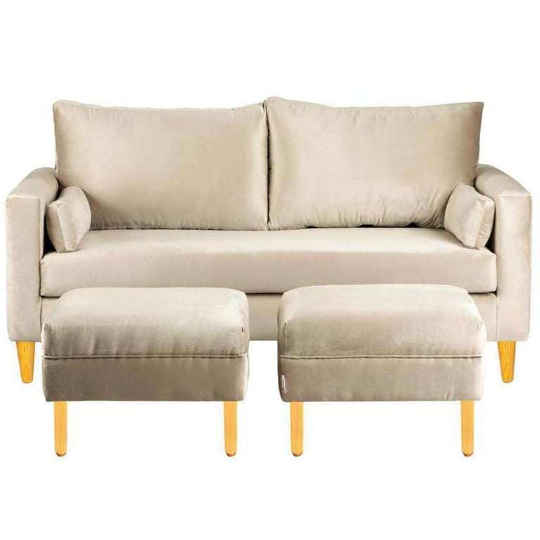 Sofa Sky 3 Cuerpos 2 Poufs Felpa 04 | Sodimac - Falabella