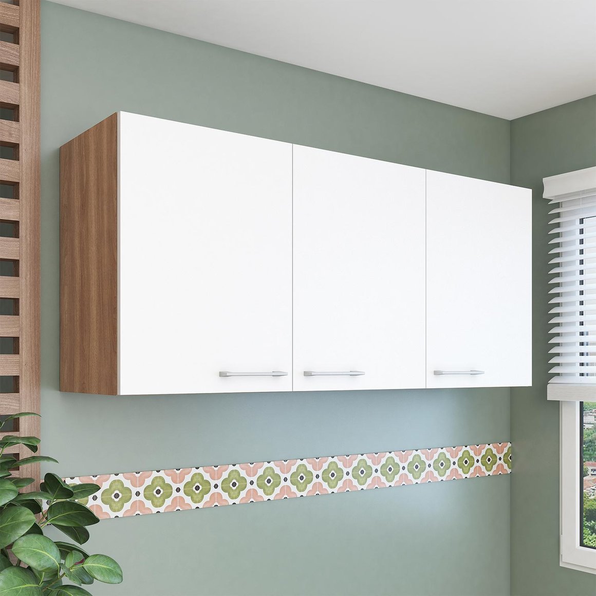 Mueble Aéreo Lugo120x45x29 cm Blanco/Café | Sodimac - Falabella