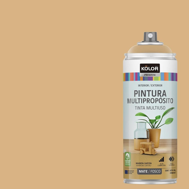 Pintura Esmalte Base Agua en Spray Marrón Cartón Mate 400 ml | Sodimac ...