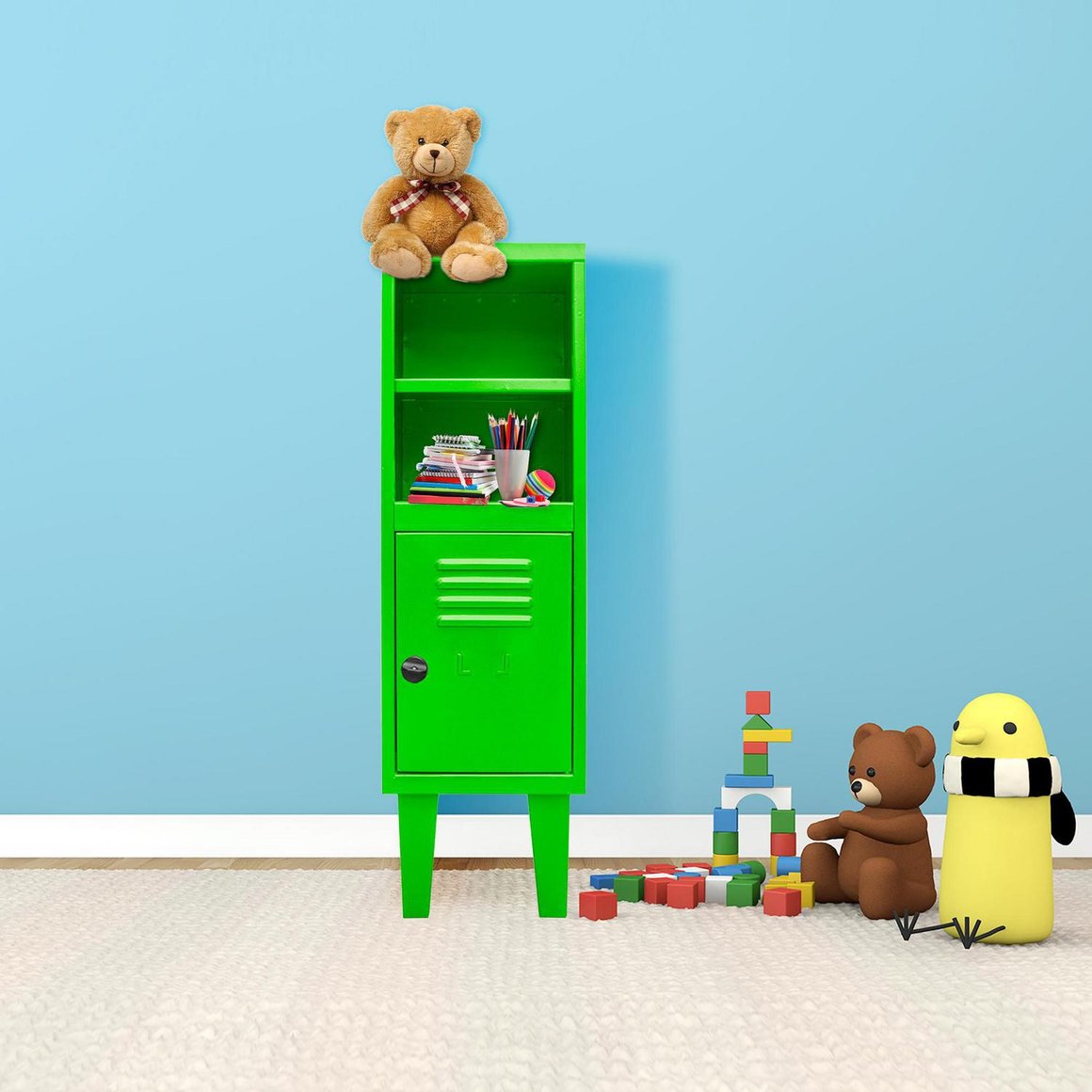 Locker Kids Estante 1 Puerta(s) 1 Repisa(s) 29xx45 cm Verde | Sodimac ...