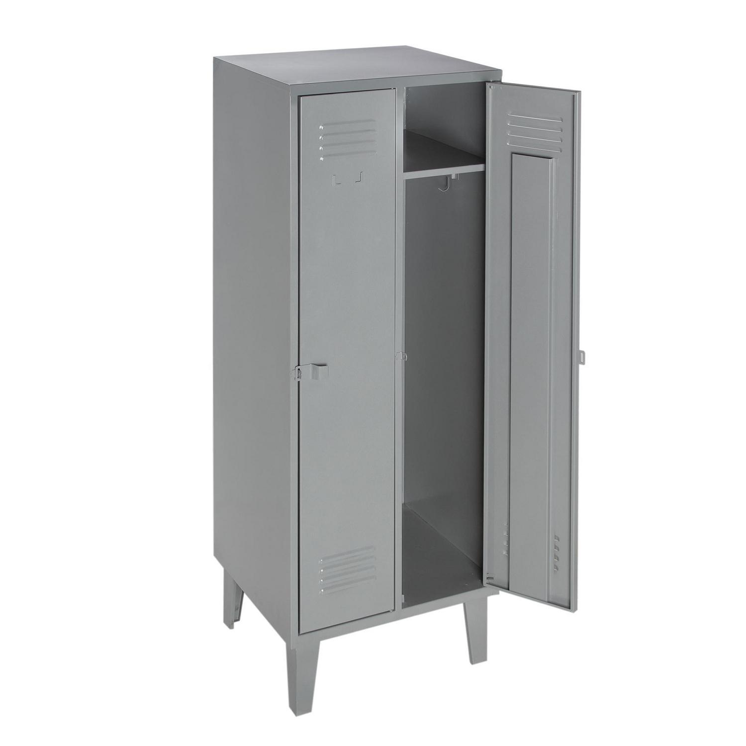 Locker Alta Resistencia 2 Cuerpos 2 Puerta(s) 2 Repisa(s) 56xx45 cm ...