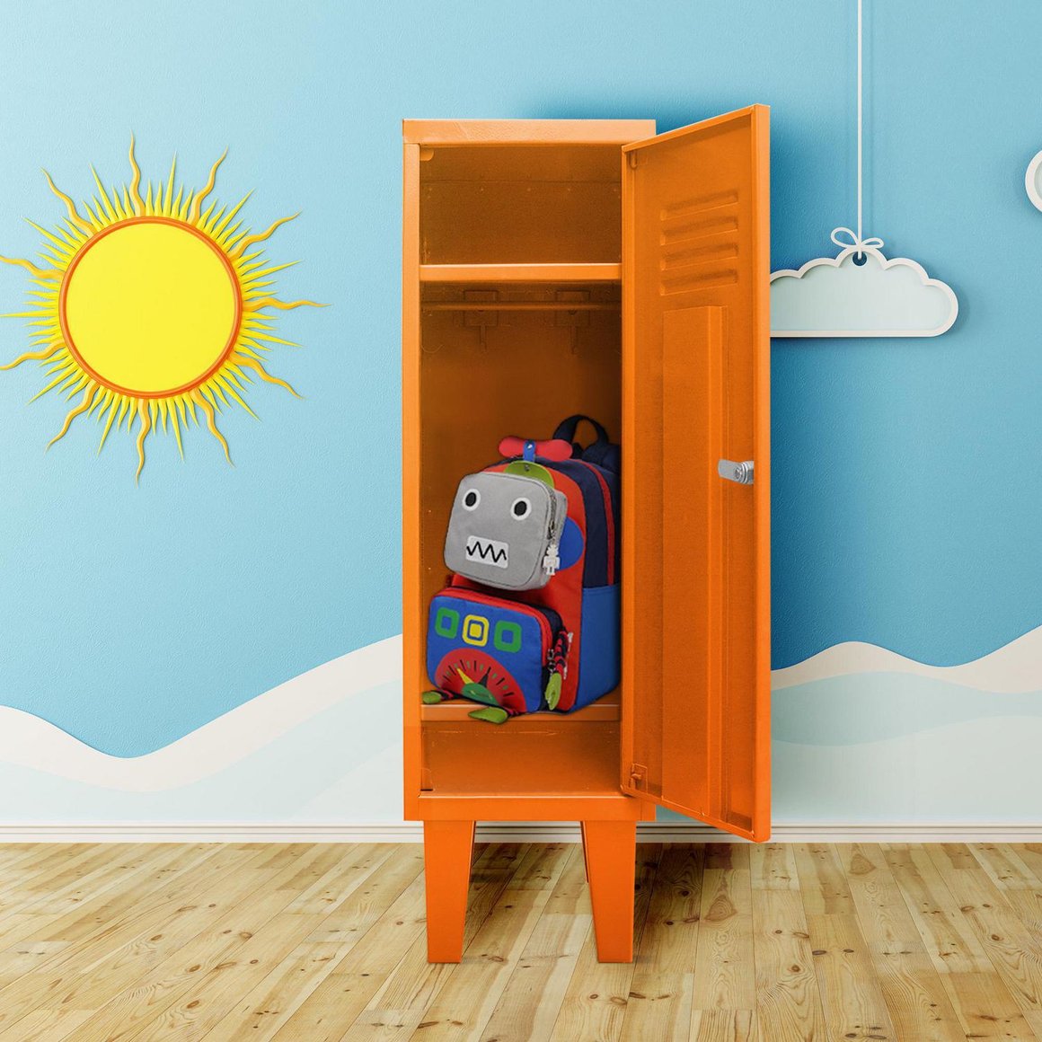 Locker Kids 1 Cuerpo 1 Puerta(s) 1 Repisa(s) 29xx45 cm Naranjo ...