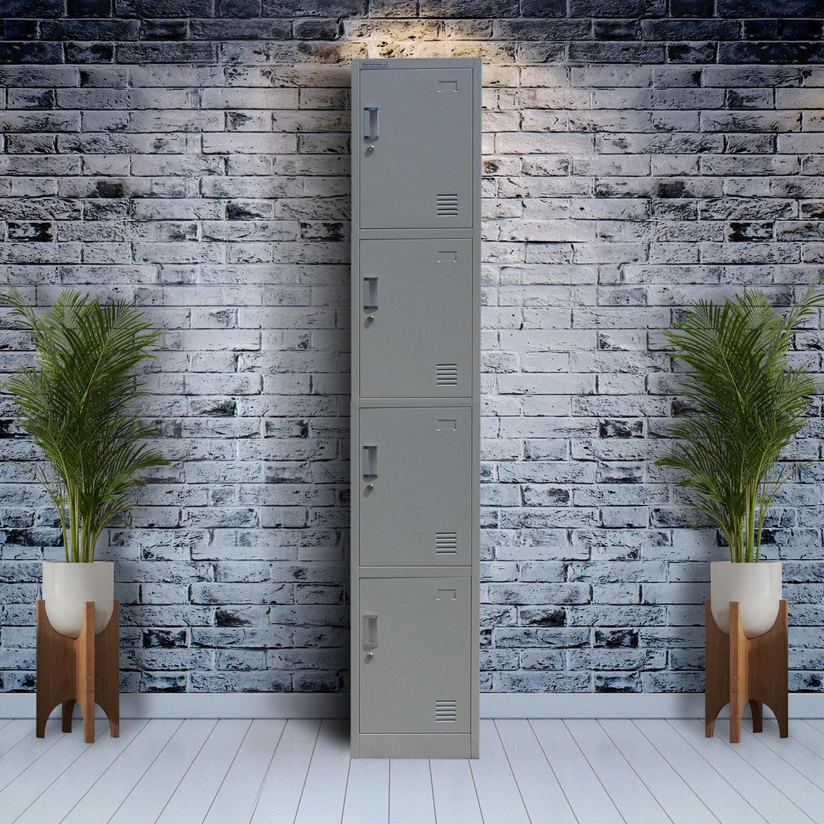 Locker de Oficina 1 Cuerpo 4 Puerta(s) 38x180x45 cm Gris Agata ...