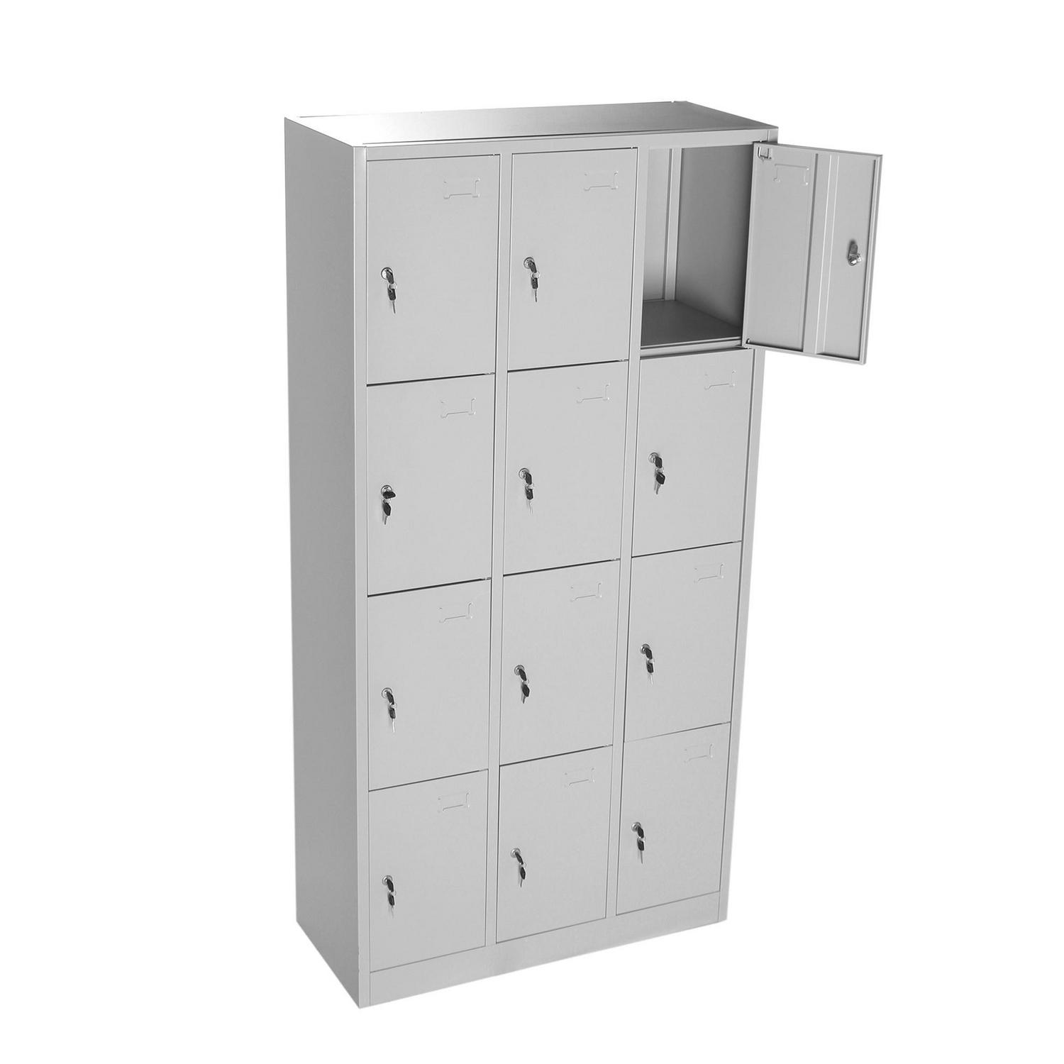 Locker de Oficina 3 Cuerpos 12 Puerta(s) 90x180x40 cm Gris Agata ...