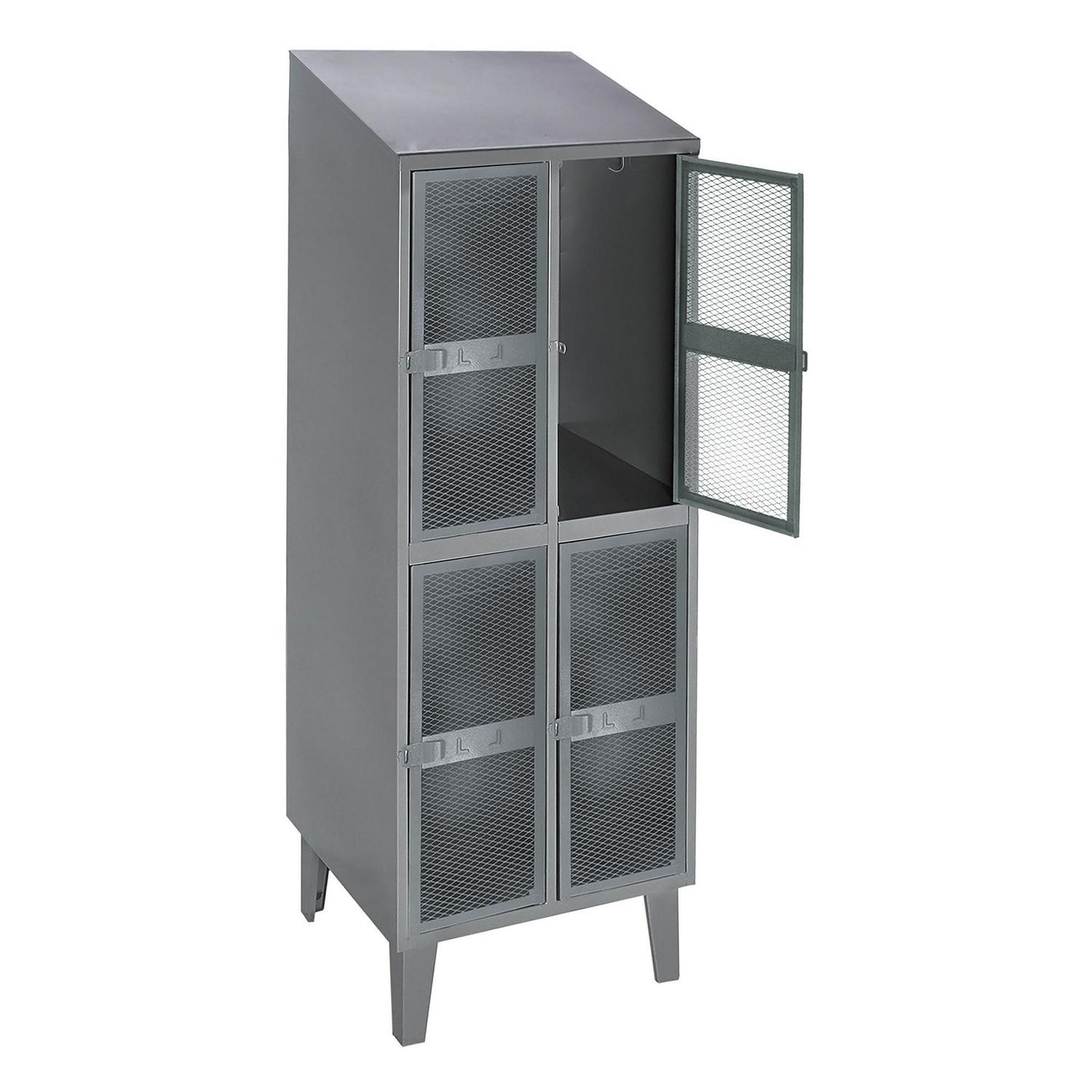 Locker Alta Resistencia 2 Cuerpos 4 Puerta(s) 56x190x45 cm Gris Eco ...