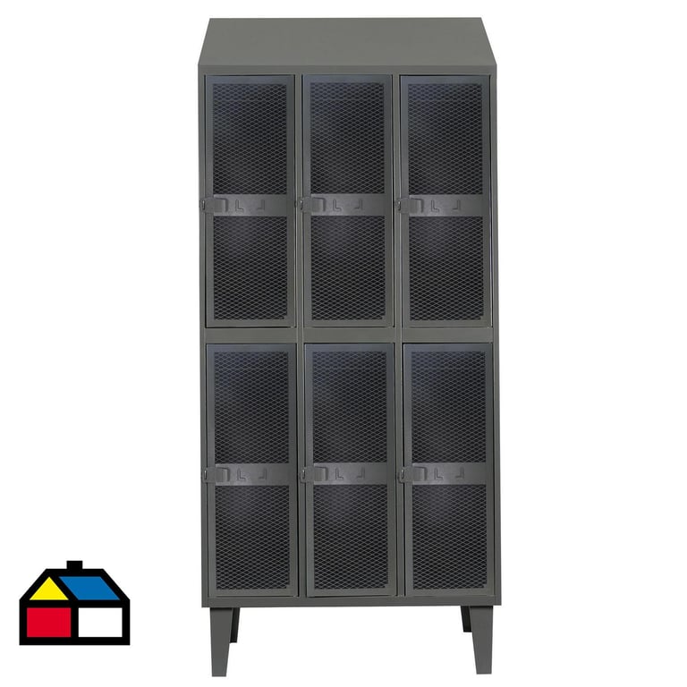 Locker Alta Resistencia 3 Cuerpos 6 Puerta(s) 83x190x45 cm Gris Eco ...
