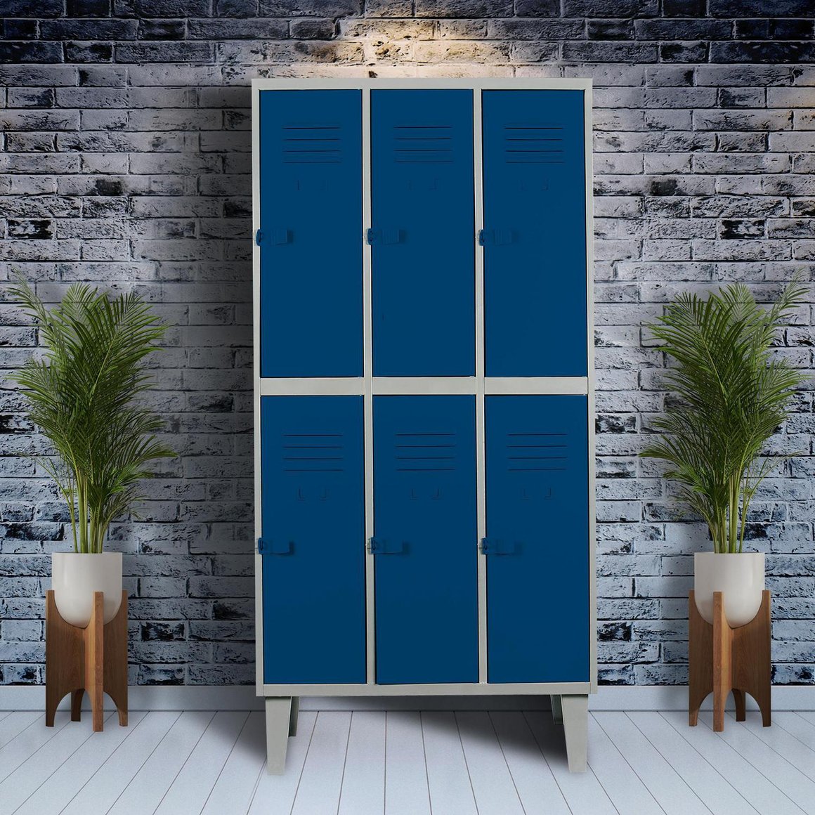 Locker Alta Resistencia 3 Cuerpos 6 Puerta(s) 83x170x45 cm Azul ...