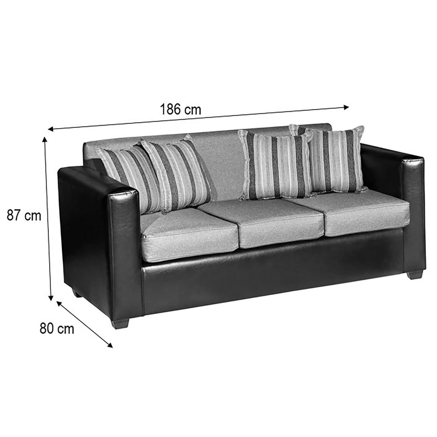 Sofá 3 cuerpos Invictus 186x87x80 cm Gris Claro | Sodimac - Falabella