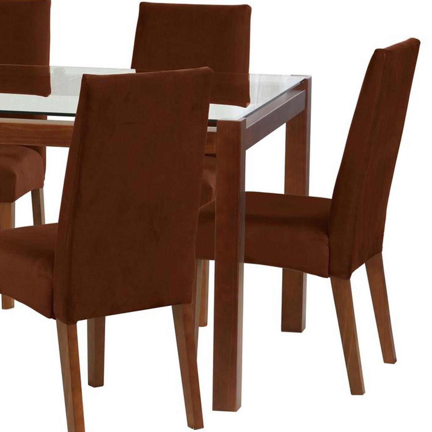 Comedor Barcel 6 Sillas Mesa Rectangular 100x80x160 cm Café | Sodimac ...