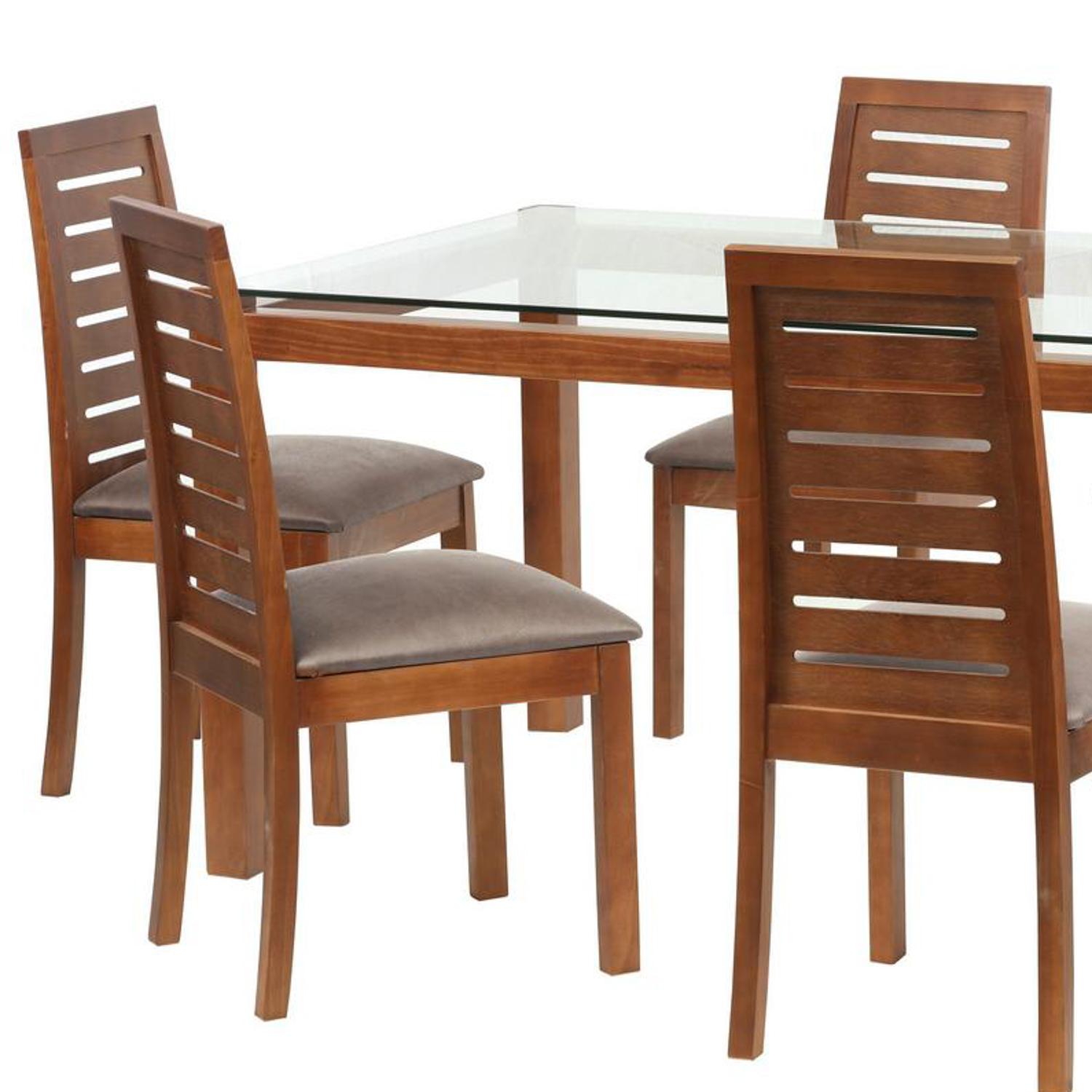 Comedor Barcel 6 Sillas Mesa Rectangular 100x80x160 cm Café | Sodimac ...