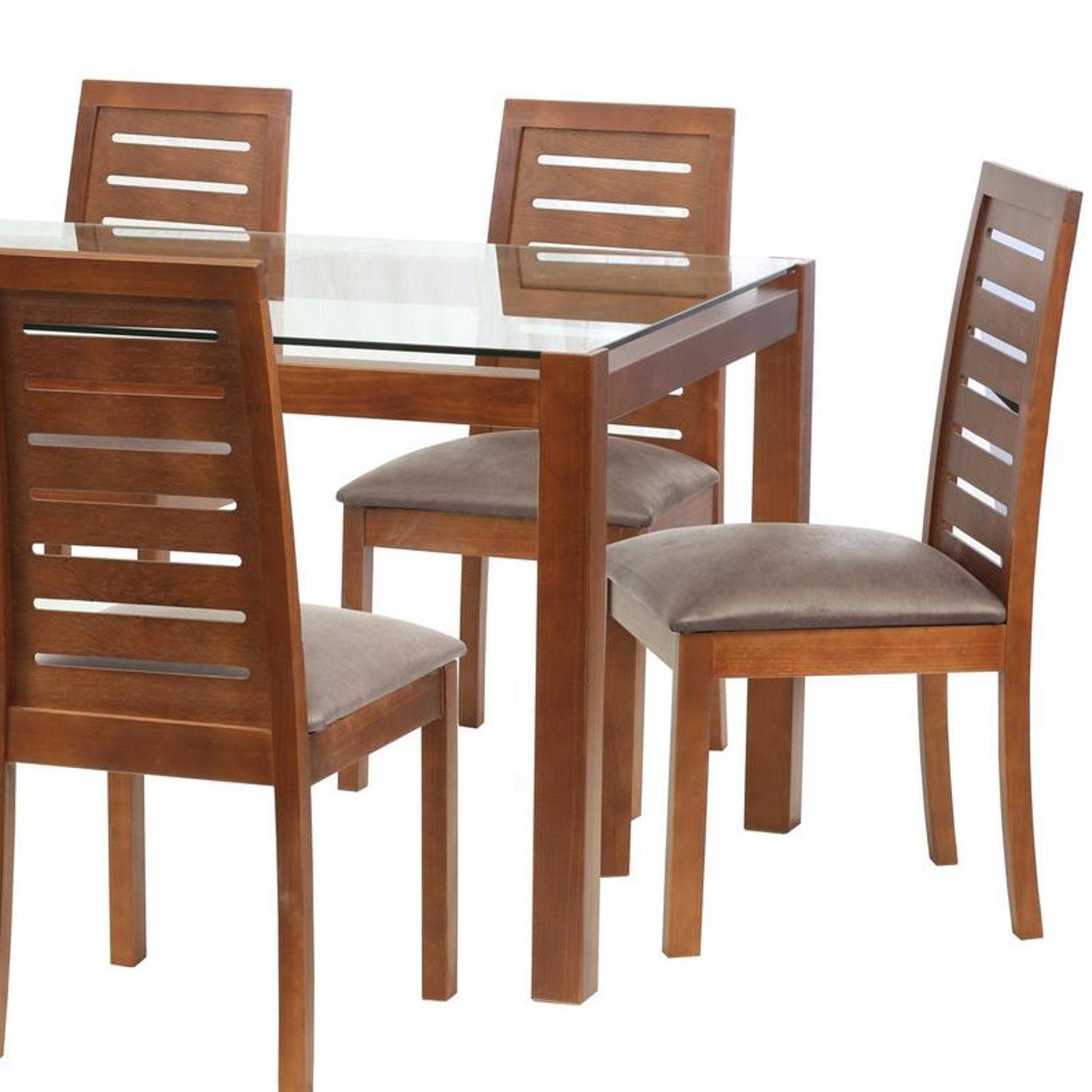 Comedor Barcel 6 Sillas Mesa Rectangular 100x80x160 cm Café | Sodimac ...