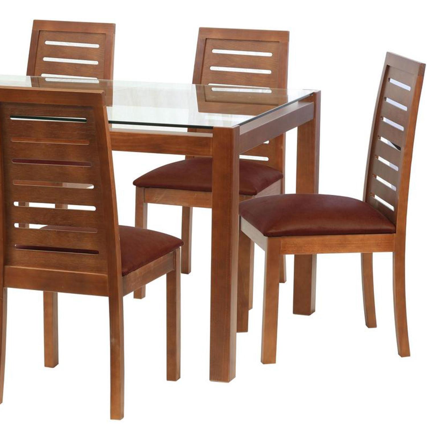 Juego de Comedor Barcel 6 Sillas Mesa Rectangular 100x80x160 cm Café ...