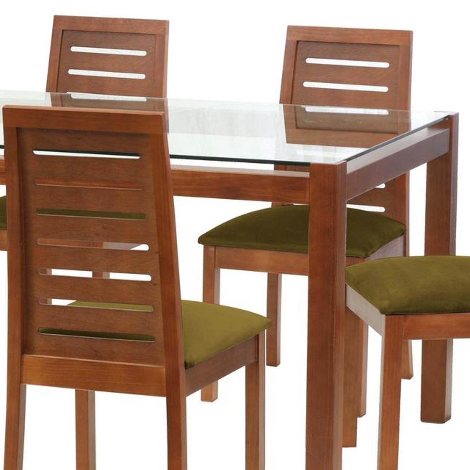 Juego de Comedor Barcel 6 Sillas Mesa Rectangular 100x80x160 cm Café ...