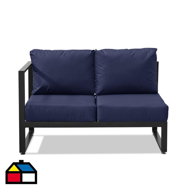 Sofá terraza 2 cuerpos ulmo izquierdo azul | Sodimac Chile
