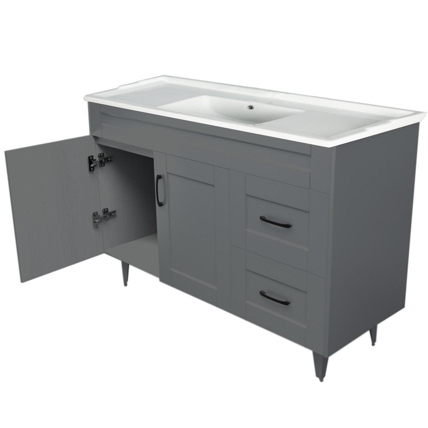 Kit mueble vanitorio Deluxe 120SK F gris 120 cm | Sodimac - Falabella