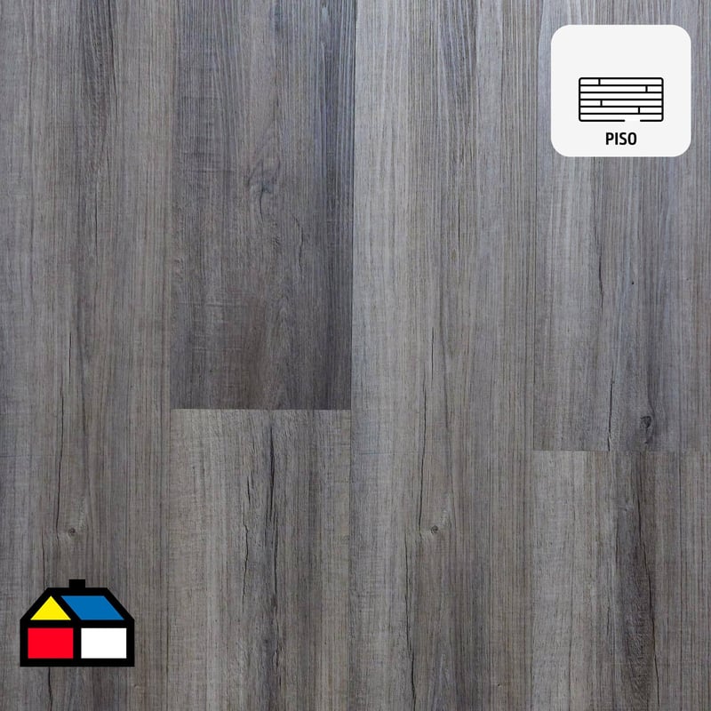 Piso Vinílico 5 mm 18x122 cm SPC009-Grafito Gris Grafito 2.2 m2 ...