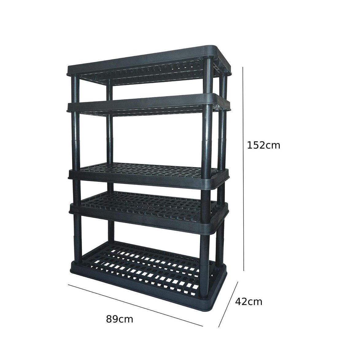 Estante plástico modular Super de 5 niveles negro | Sodimac - Falabella