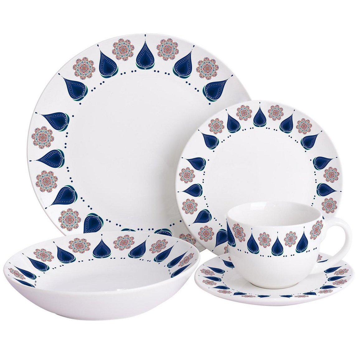 Juego de Loza 20 Piezas Porcelana Alessandra Multicolor | Sodimac ...