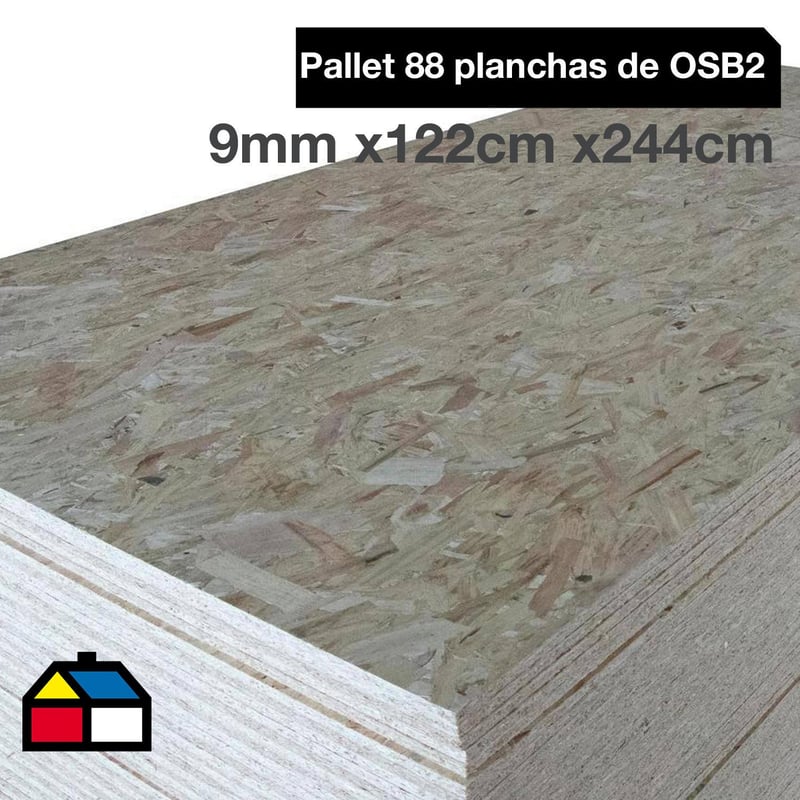 Pallet OSB Estructural 9 mm 122x244 cm | Sodimac - Falabella