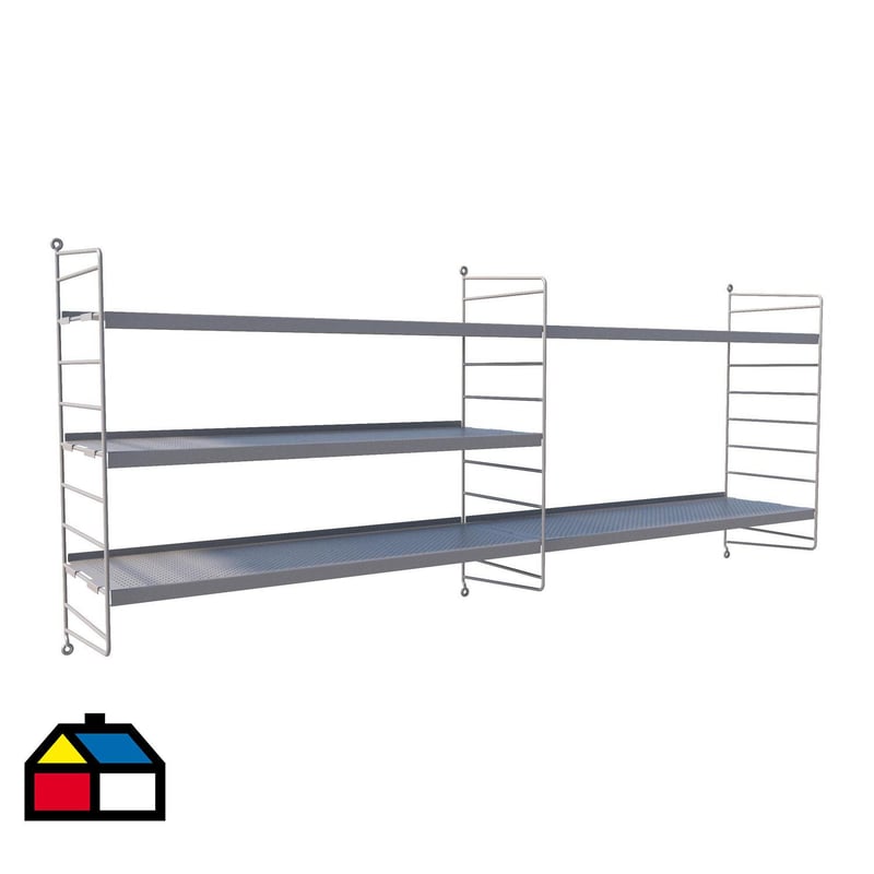 Repisa Vintage Acero 3 Nivel(es) 122x52x21 cm Gris | Sodimac - Falabella