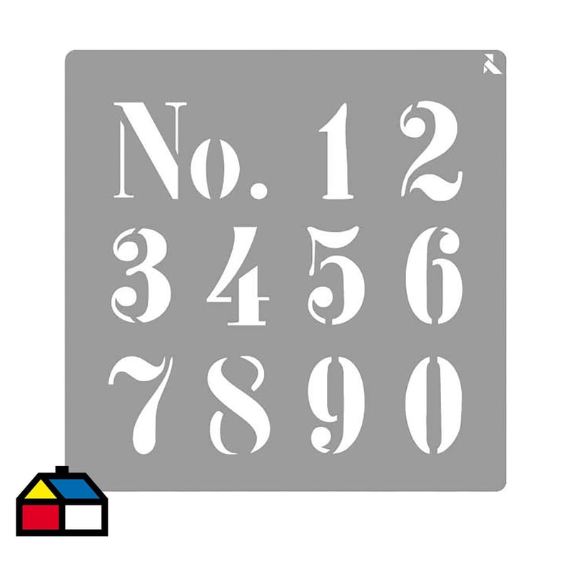 Plantilla decorativa reutilizable stencil numbers 20x20 | Sodimac ...