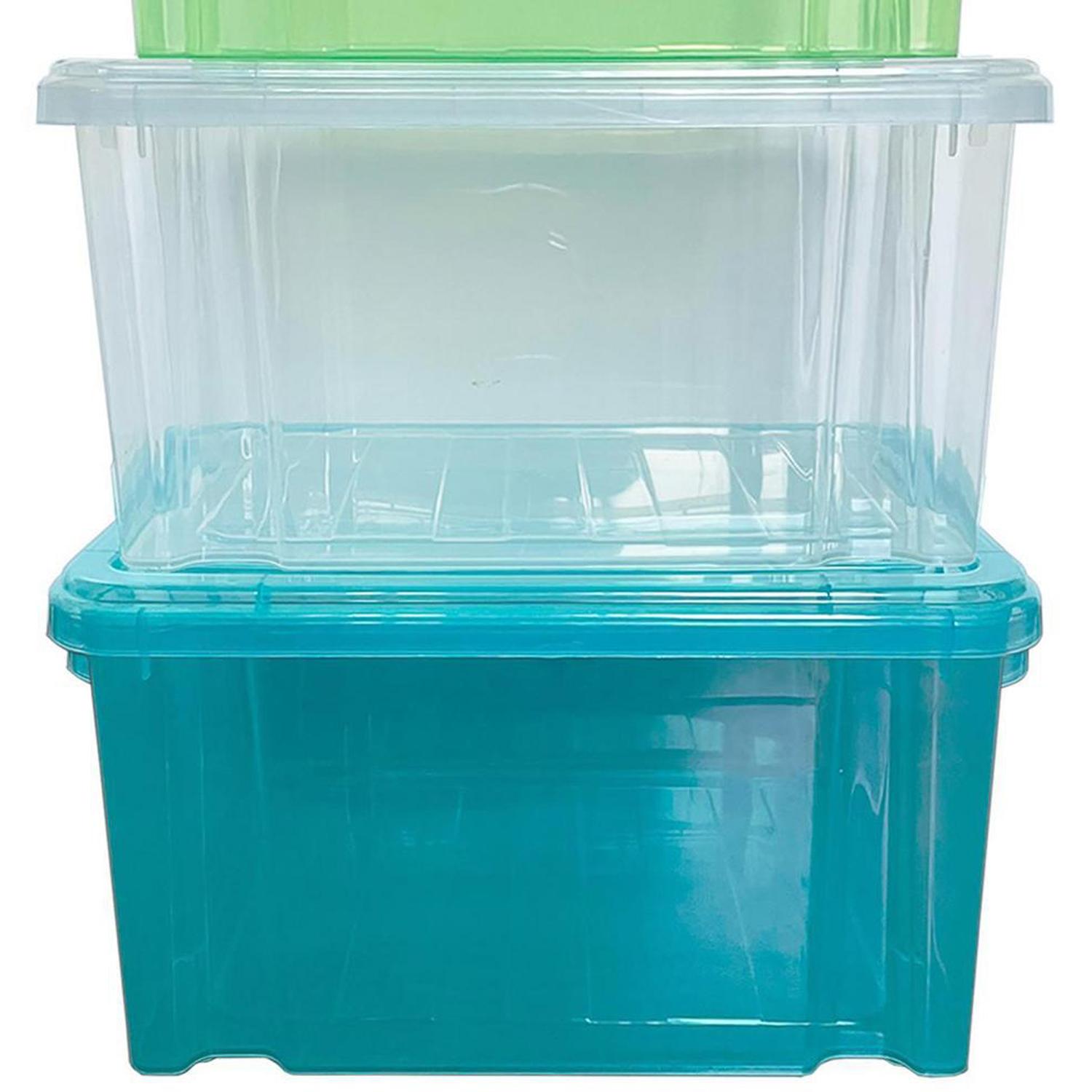 Set 3 Cajas 37x27x48 cm 30 l Verde, celeste, blanco | Sodimac - Falabella