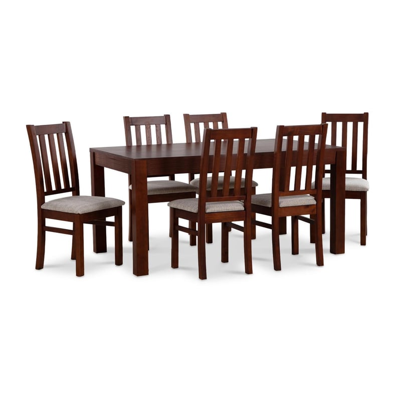 Comedor 6 Sillas Mesa Rectangular 67x99x160 cm Café | Sodimac - Falabella