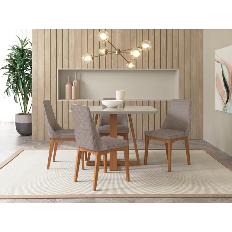 Comedor 4 Sillas Mesa Rectangular 89,5x78x115,5 cm Off White | Sodimac ...