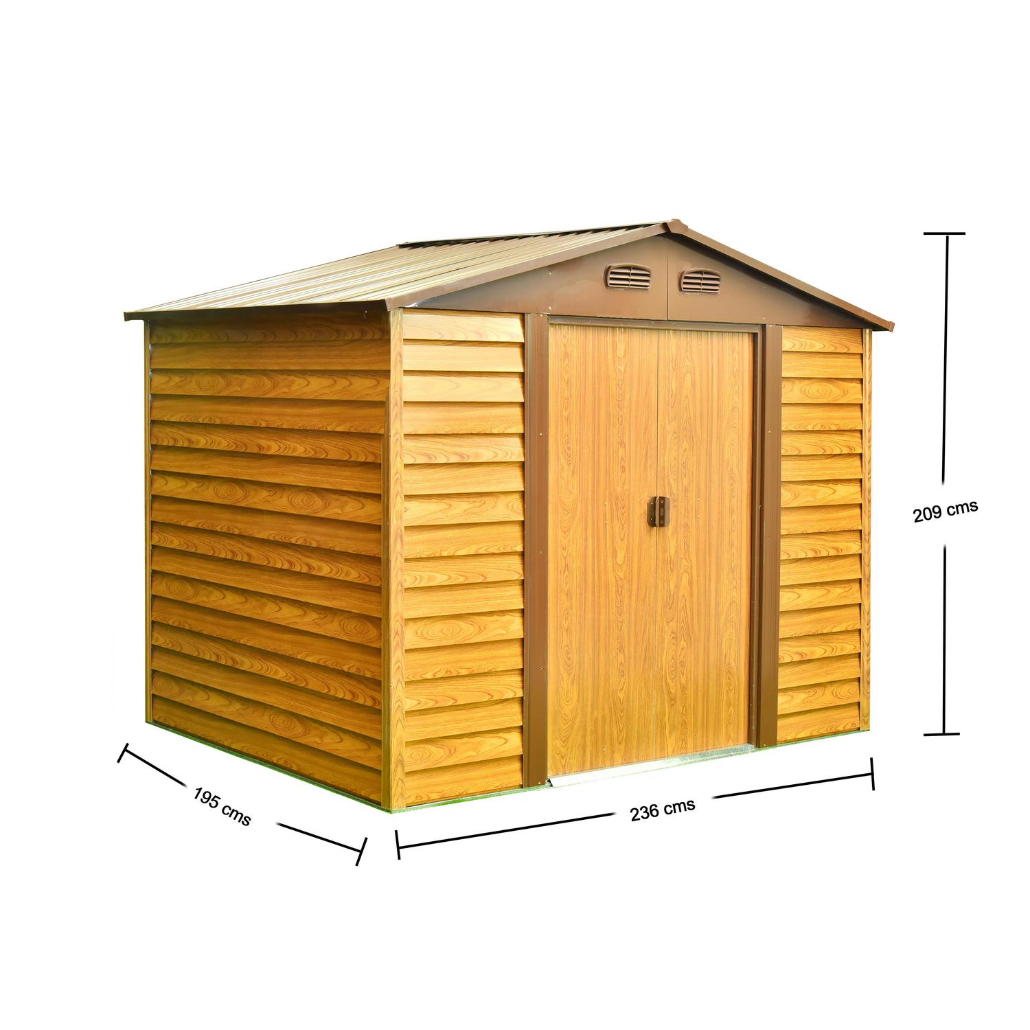 Bodega jardín efecto madera 4 m2 195x236x209 cm | Sodimac - Falabella