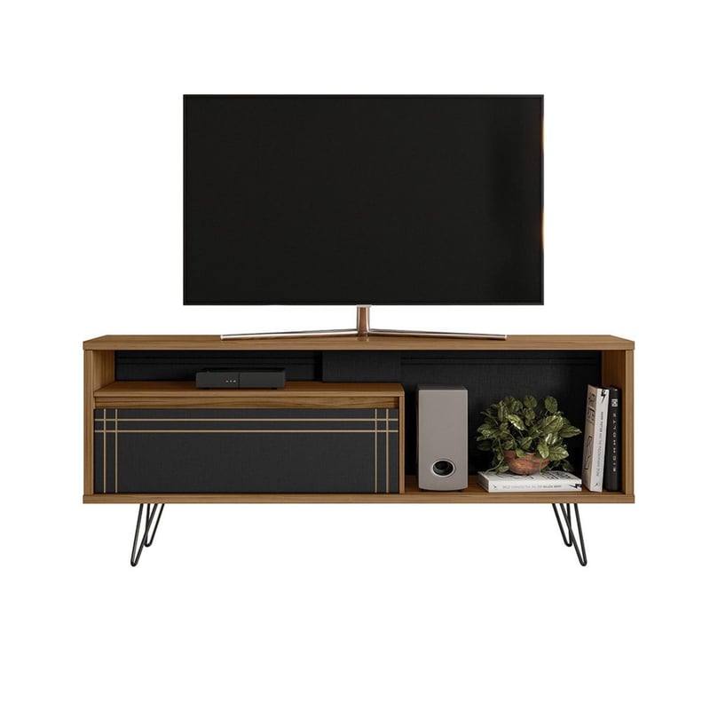 Rack TV 55" Novak nogal/negro | Sodimac - Falabella