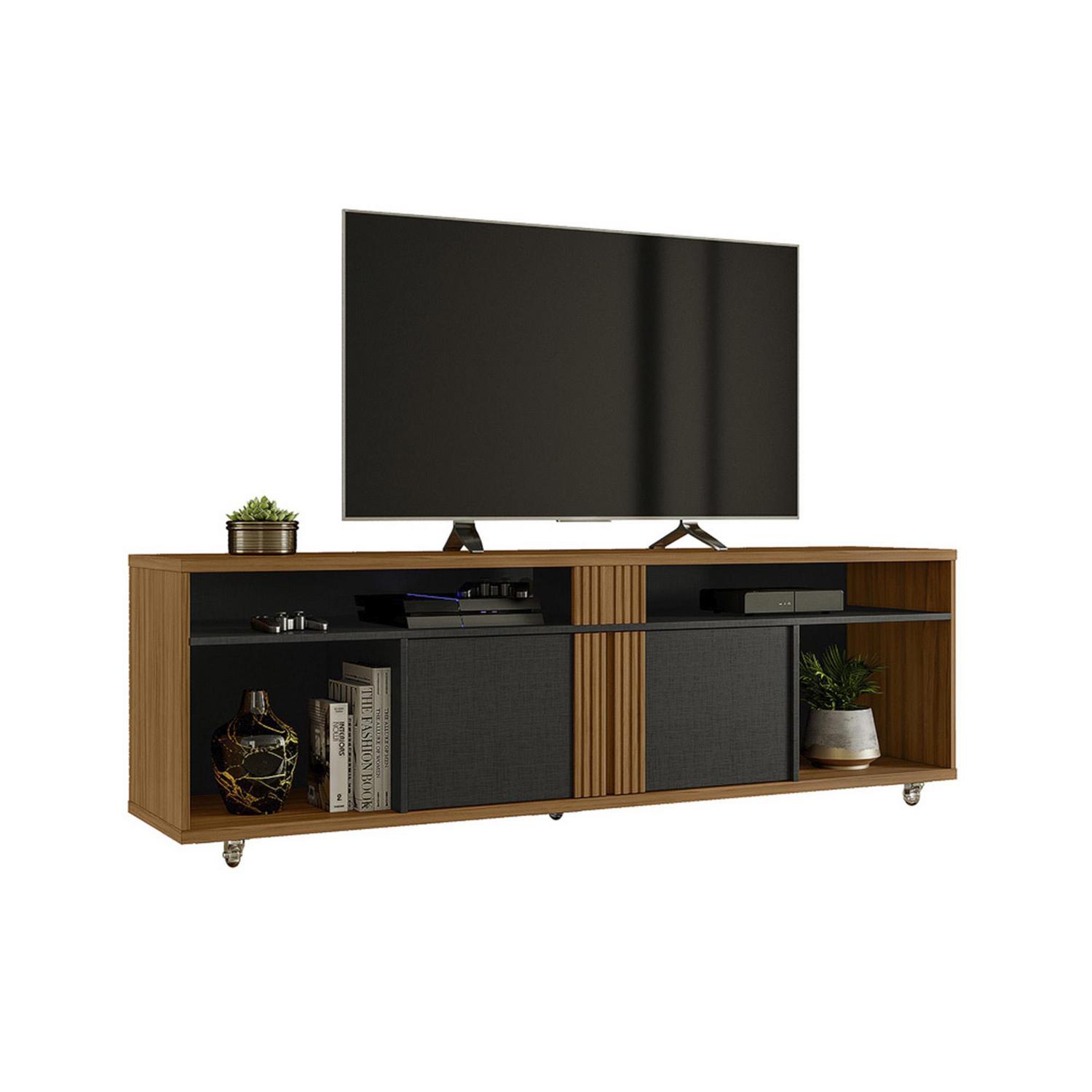 Rack TV 65" Tron nogal/negro | Sodimac - Falabella