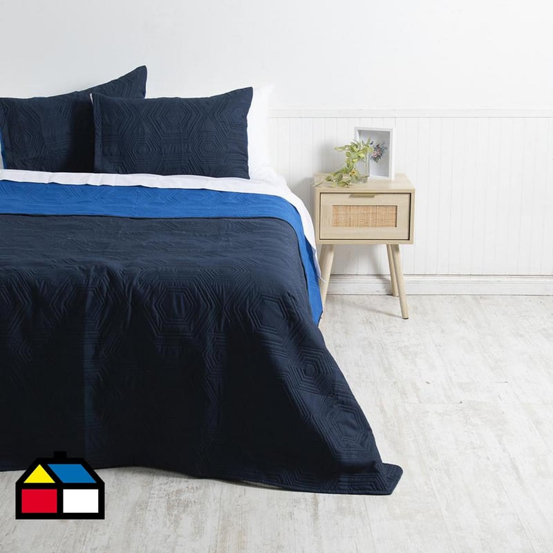 Cubrecama Quilt Mf King Azul - Azulino | Sodimac - Falabella