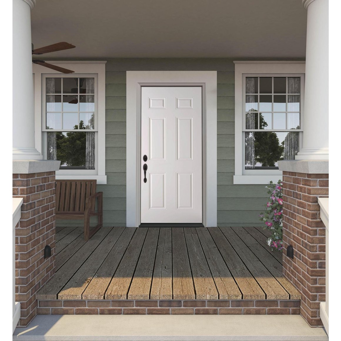 Puerta Acero 90x210 cm 6 Paneles Blanco | Sodimac - Falabella