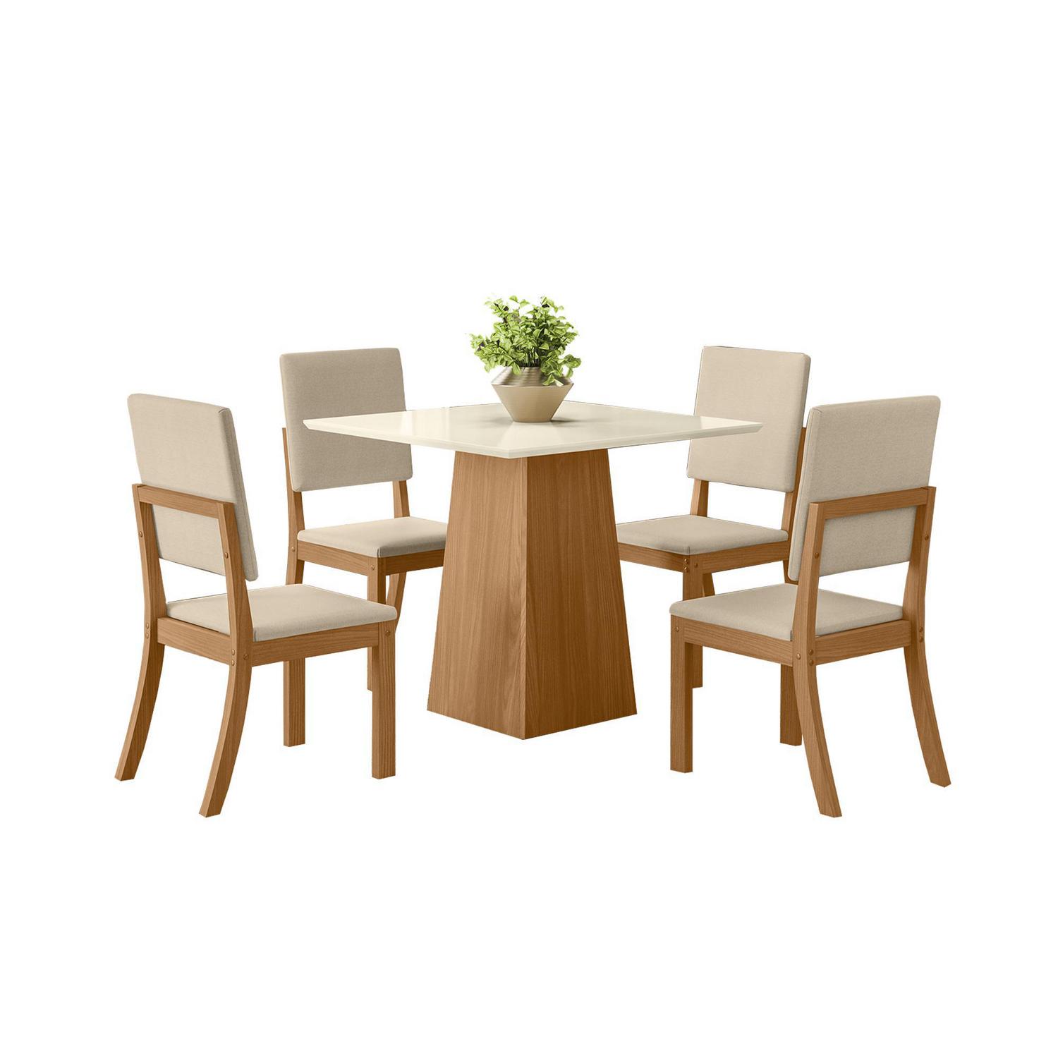 Comedor 4 Sillas Cuadrada 90x80x90 cm Blanco | Sodimac - Falabella
