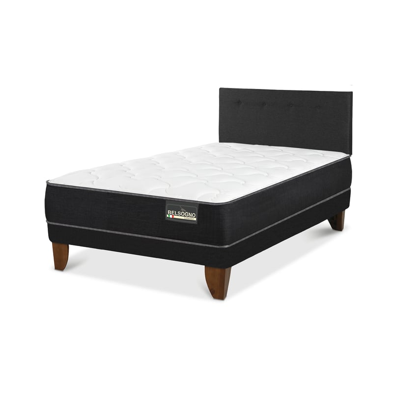Cama Europea Belsogno Plus Black 1,5 plz respaldo Black | Sodimac ...