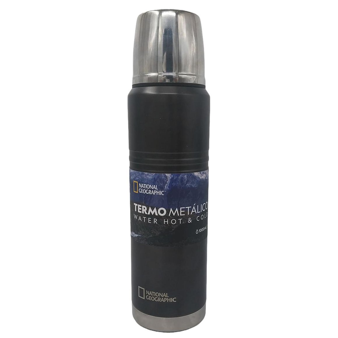 Termo para Agua 1 l Acero Inoxidable Negro/ Plateado | Sodimac - Falabella