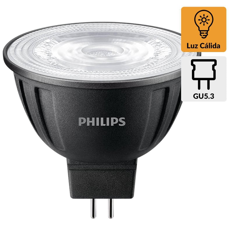 Ampolleta Led Master Dimerizable 6.5 W GU5.3 500 lm Luz Cálida ...