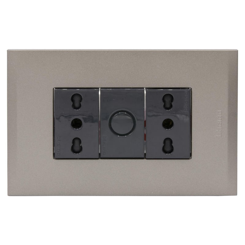 Placa armada Nóbile tomacorriente doble 10/16A color terra | Sodimac ...