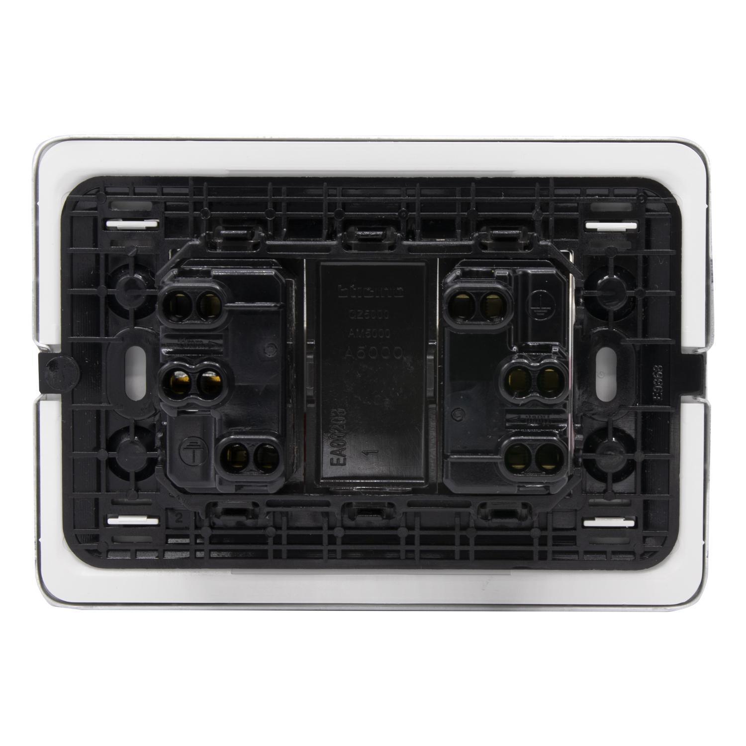 Placa armada Matix tomacorriente doble 10/16A color titanio | Sodimac ...